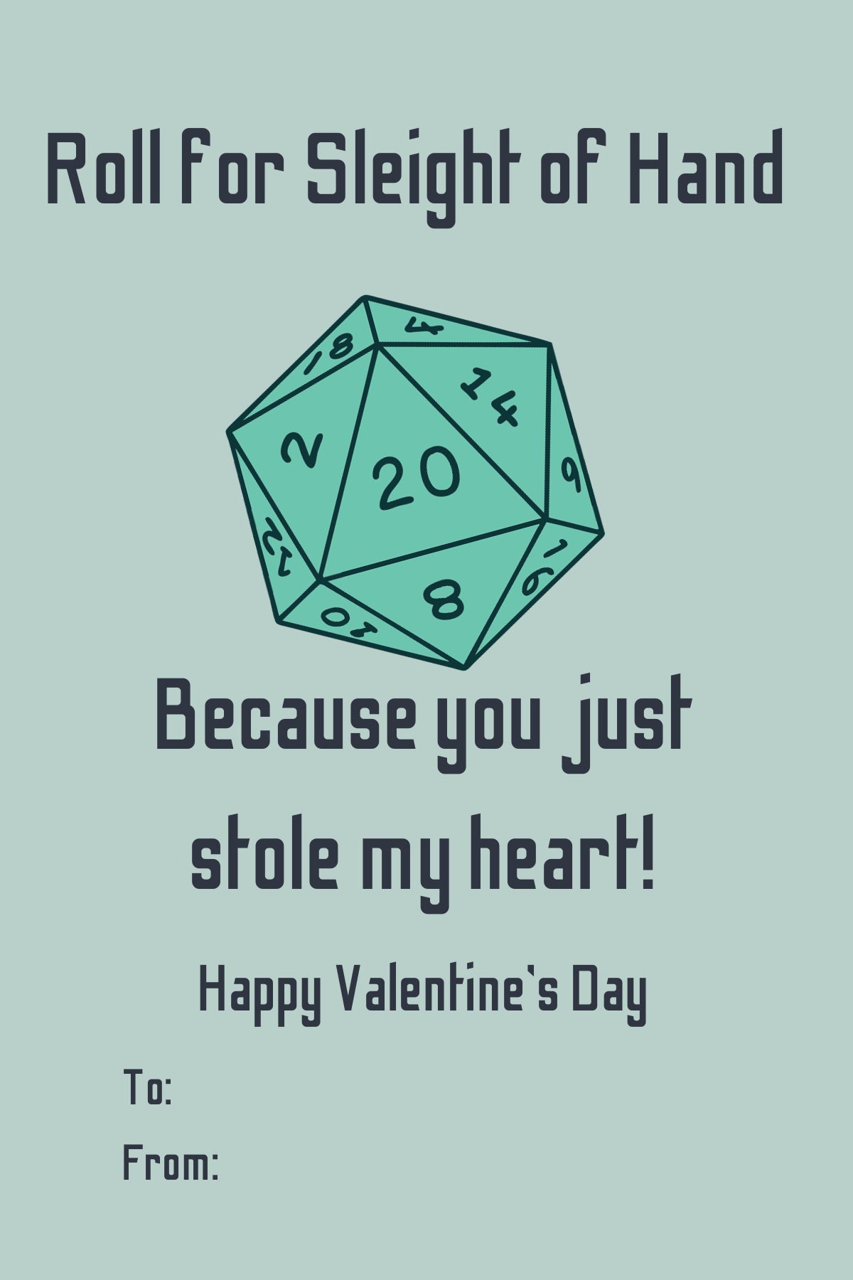 Dnd Valentine, Sleight of Hand - Etsy