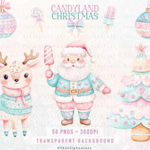 Pastel Christmas Clipart, Candyland Cute Watercolor, Nutcracker PNG ...