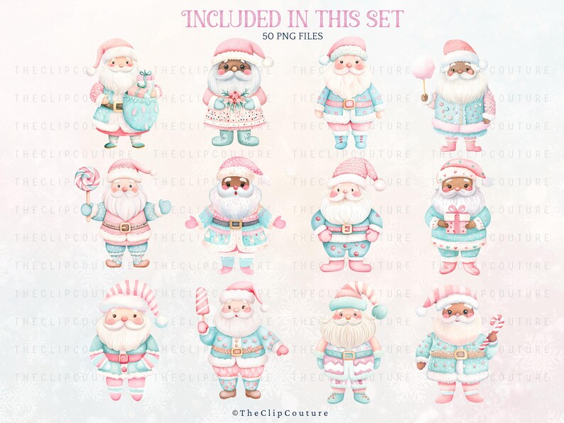 Pastel Christmas Clipart, Candyland Cute Watercolor, Nutcracker PNG ...