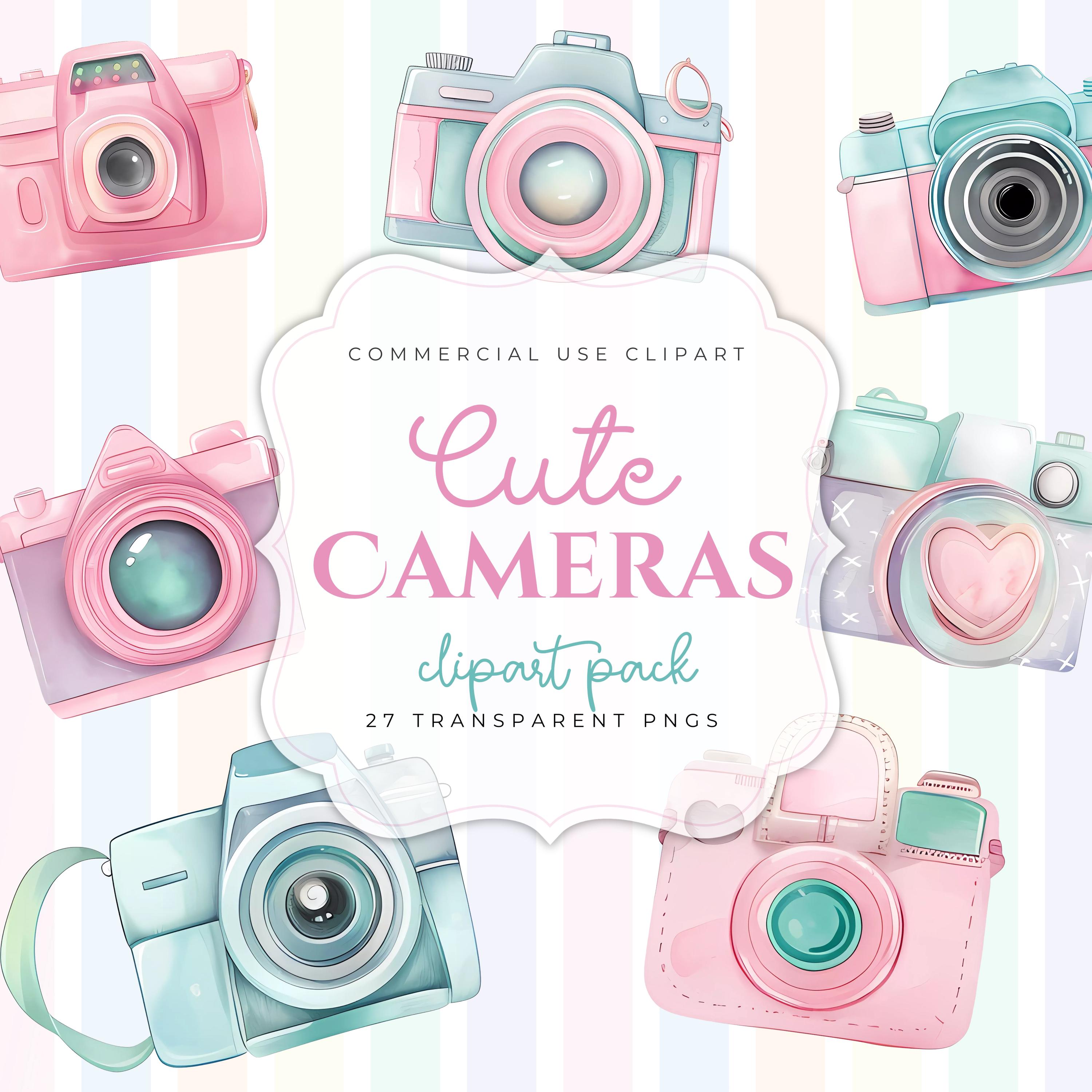 Vintage Camera Clipart Set, Polaroid Watercolor Kawaii Photography ...