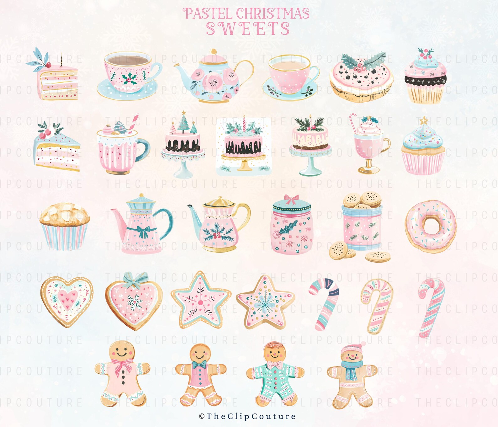 Pastel Christmas Clipart Bundle, Nutcracker PNG, Candyland Clipart ...