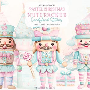 Nutcracker Christmas Clipart, Candyland Pastel Clipart, Christmas ...