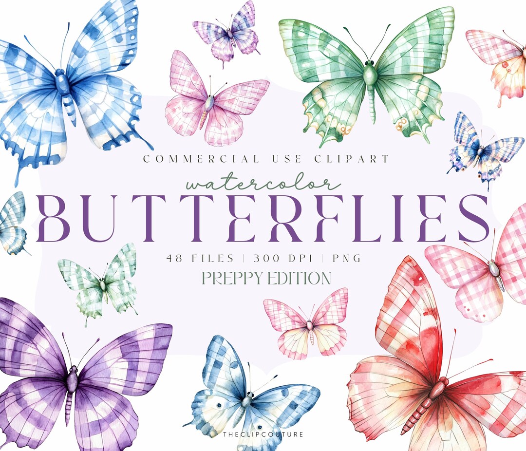 Watercolor Butterflies PNG Clipart, Preppy Butterfly, Pink Butterfly ...