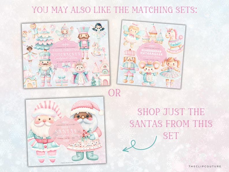 Pastel Christmas Clipart, Candyland Cute Watercolor, Nutcracker PNG ...