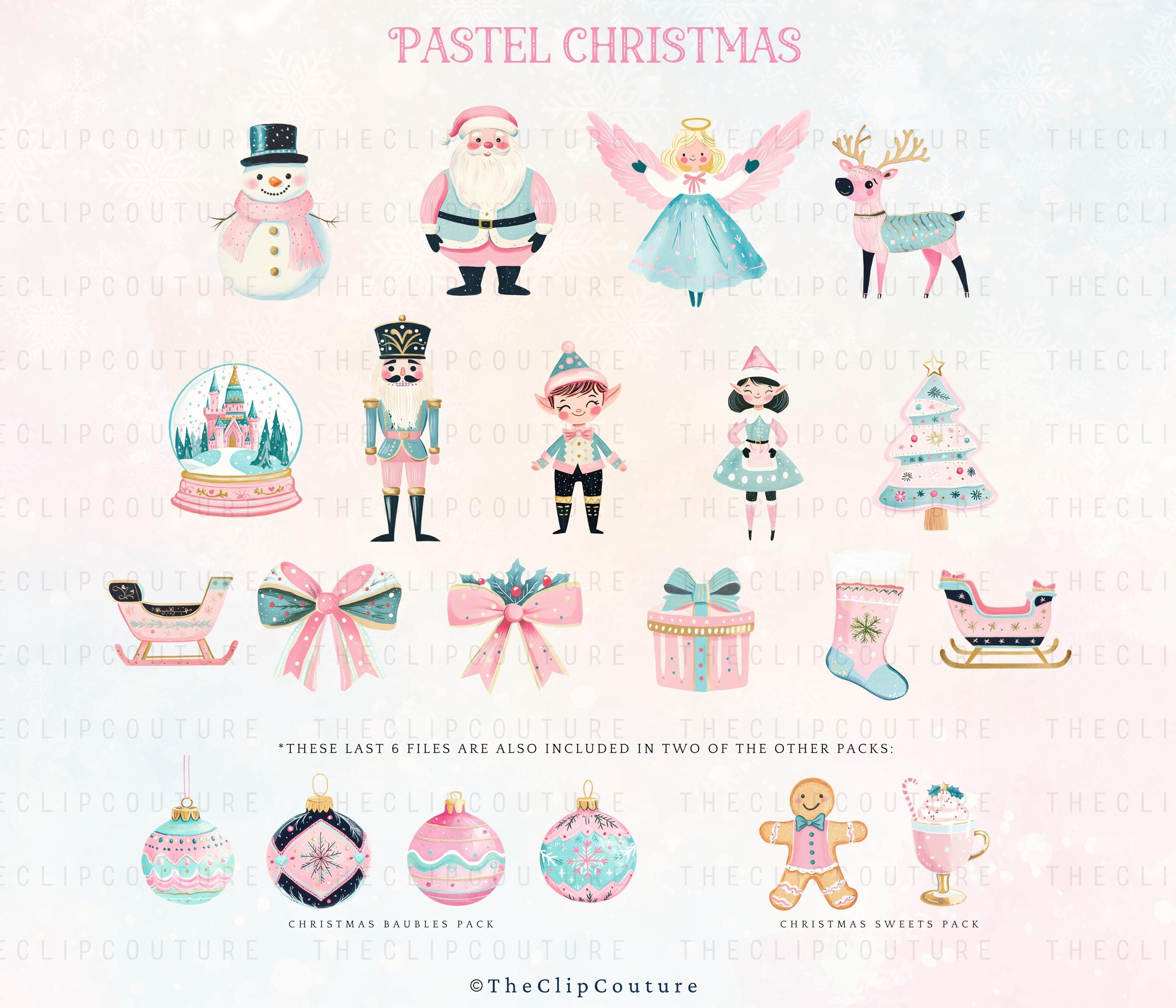 Pastel Christmas Clipart Bundle, Nutcracker PNG, Candyland Clipart ...