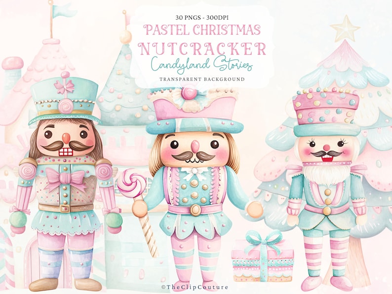 Nutcracker PNG Christmas Clipart, Candy Christmas Pastel Clipart ...