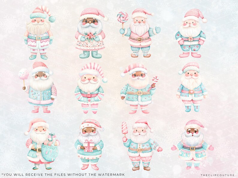 Pastel Christmas Clipart, Candyland Cute Watercolor, Nutcracker PNG ...