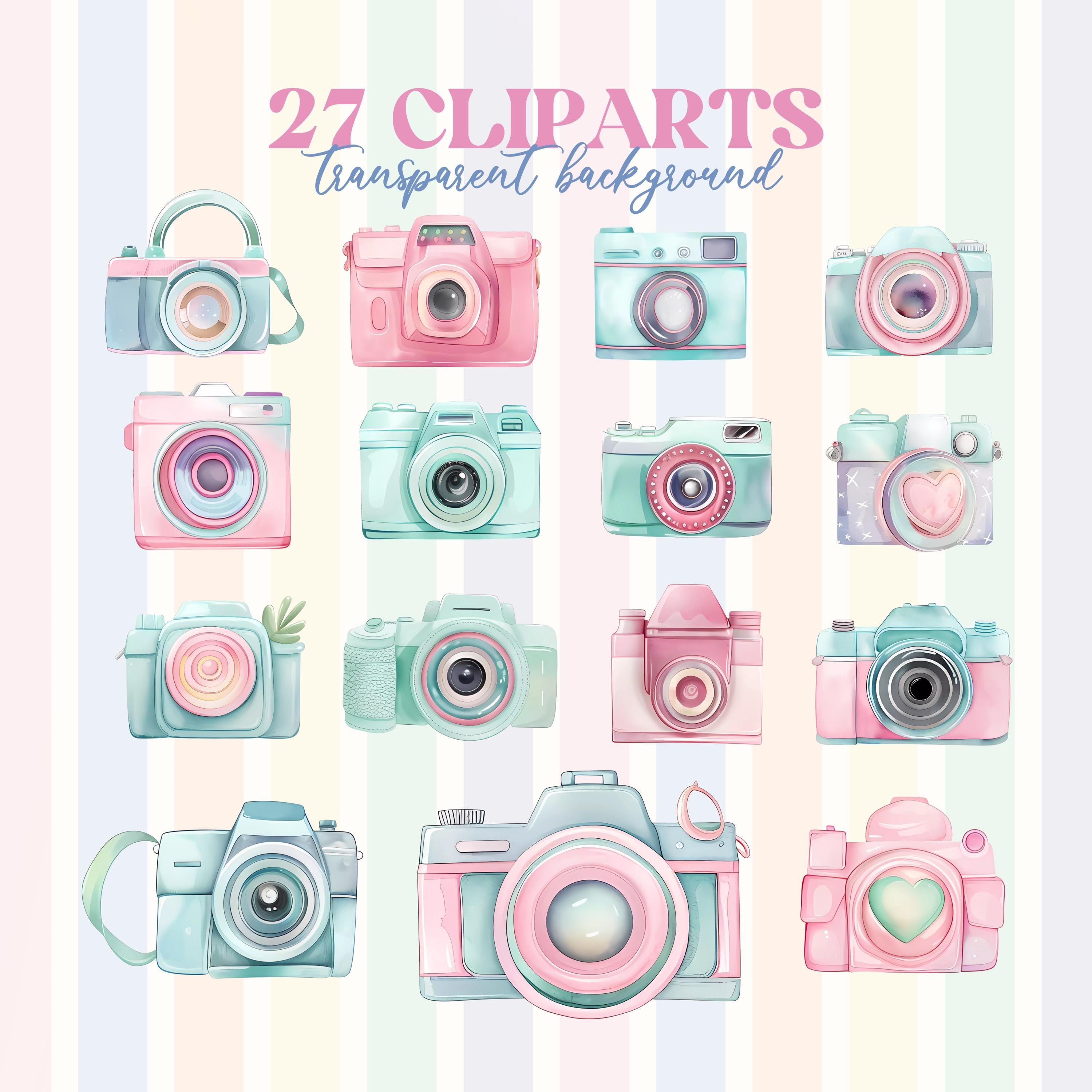 Vintage Camera Clipart Set, Polaroid Watercolor Kawaii Photography ...