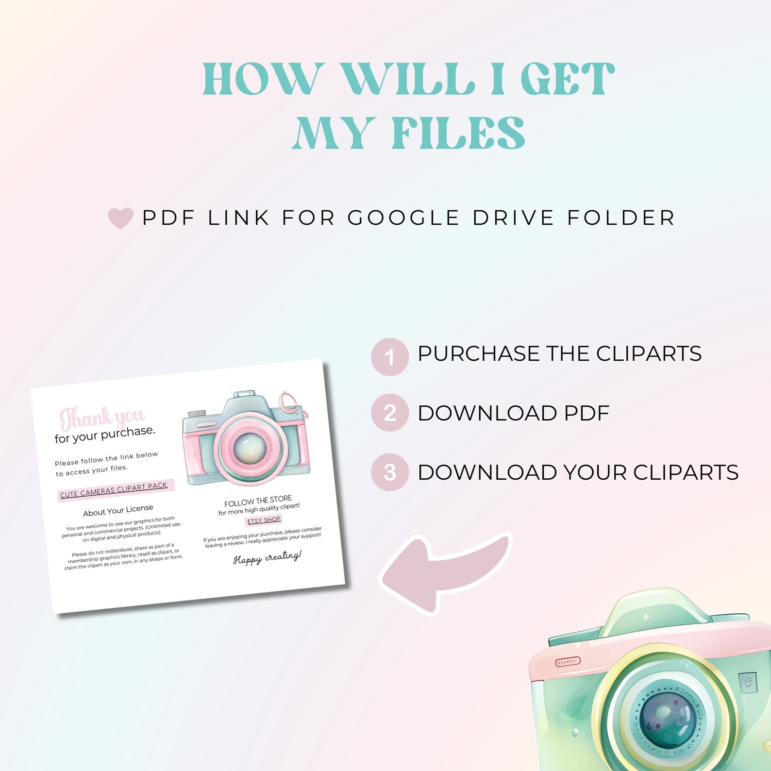 Vintage Camera Clipart Set, Polaroid Watercolor Kawaii Photography ...
