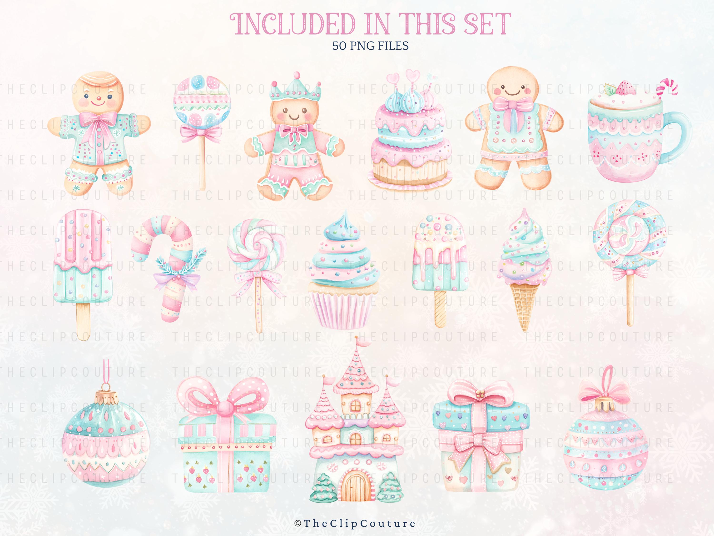 Pastel Christmas Clipart, Candyland Cute Watercolor, Nutcracker PNG ...
