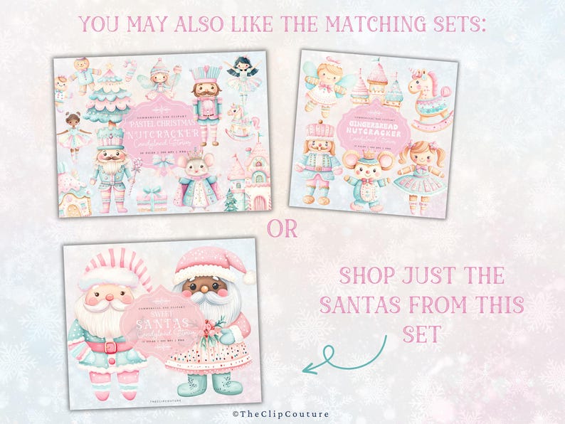 Pastel Christmas Clipart, Candyland Cute Watercolor, Nutcracker PNG ...