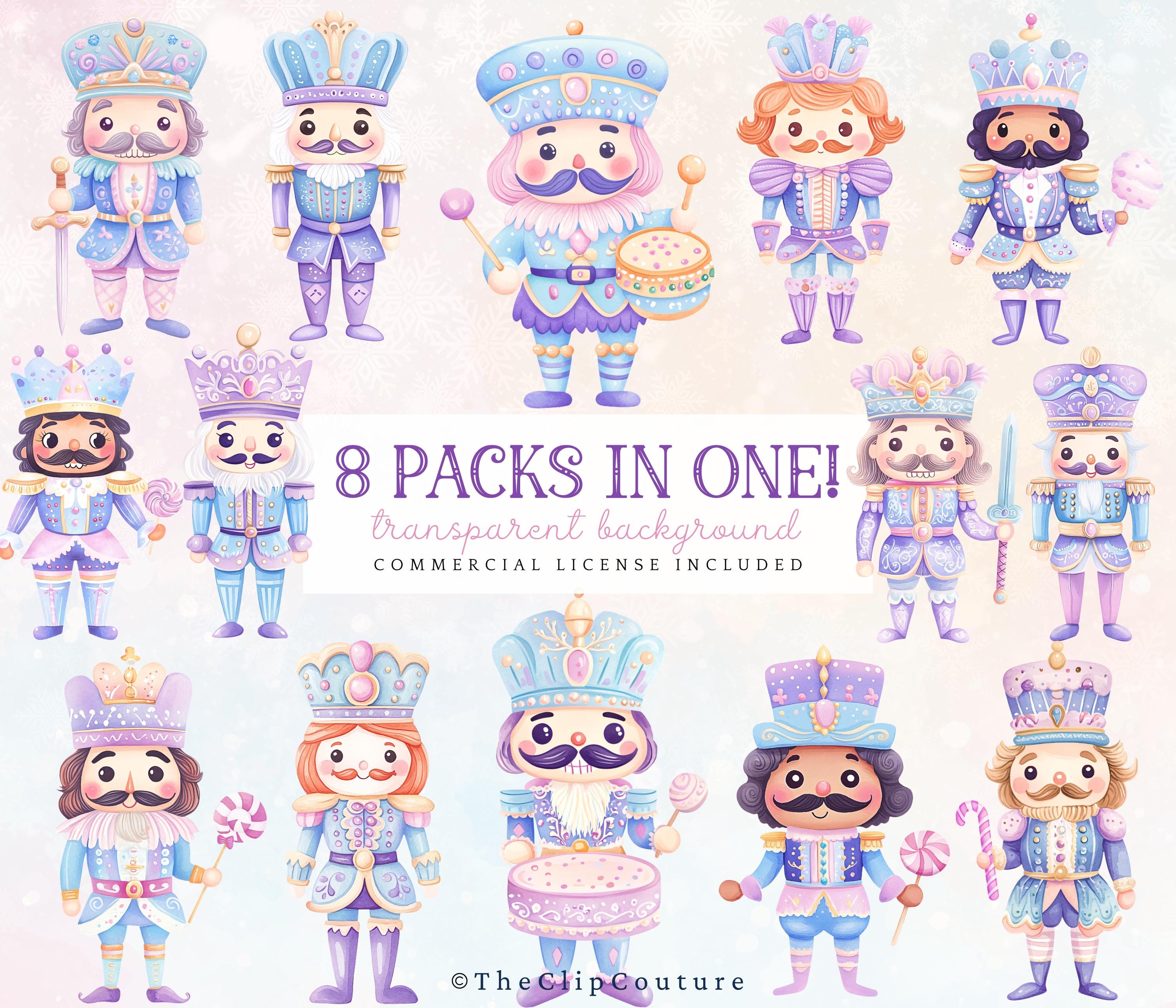 Pastel Christmas Clipart Bundle, Nutcracker, Candyland PNG, Candy Xmas ...