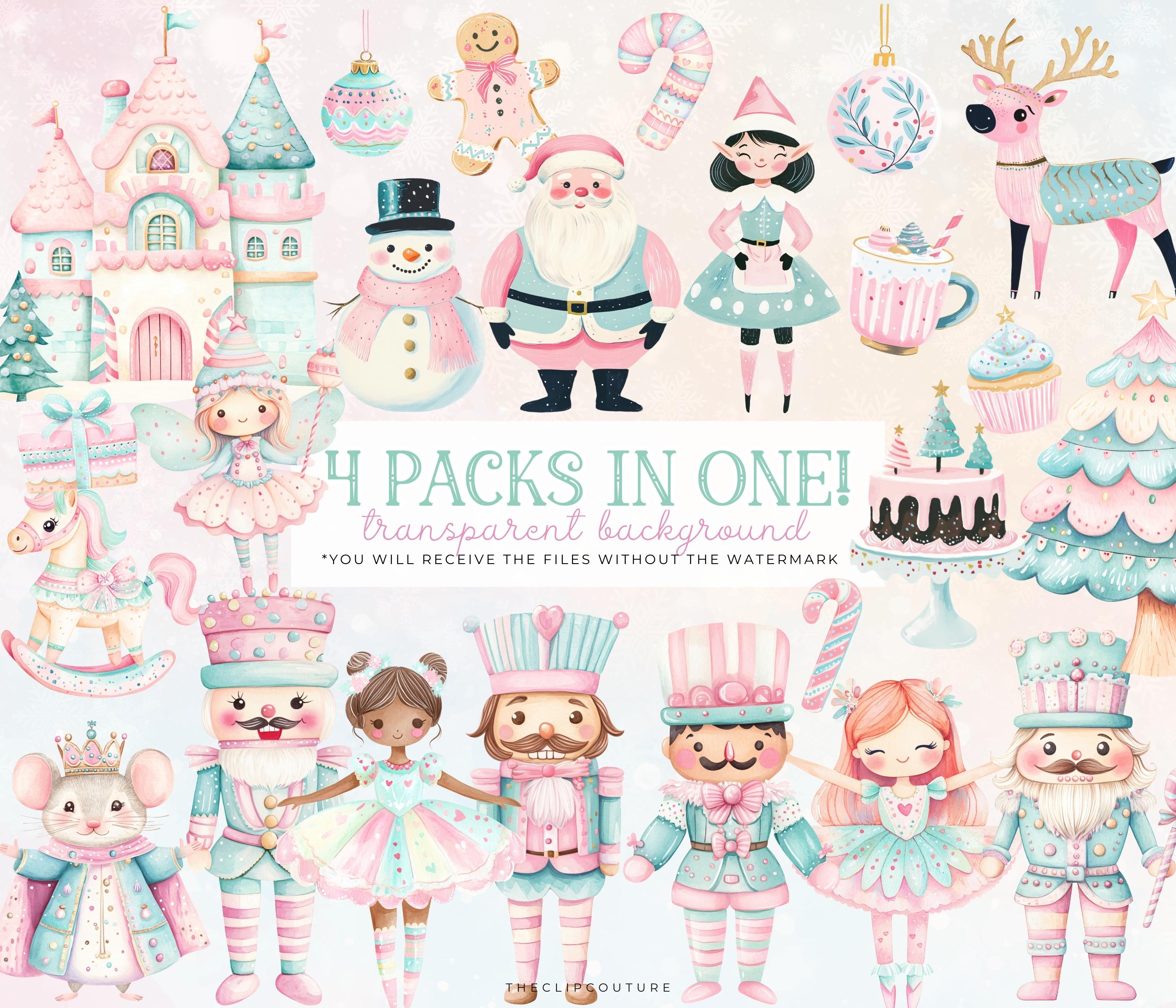 Pastel Christmas Clipart Bundle, Nutcracker PNG, Candyland Clipart ...