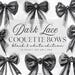 Dark Coquette Lace Bows Clipart, Gothic Clipart, Black Lace Bow PNG ...