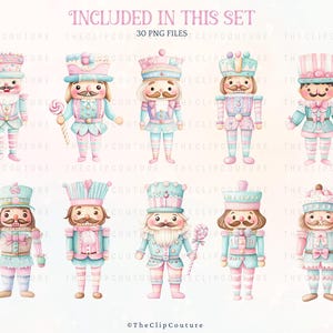 Nutcracker Christmas Clipart, Candyland Pastel Clipart, Christmas ...