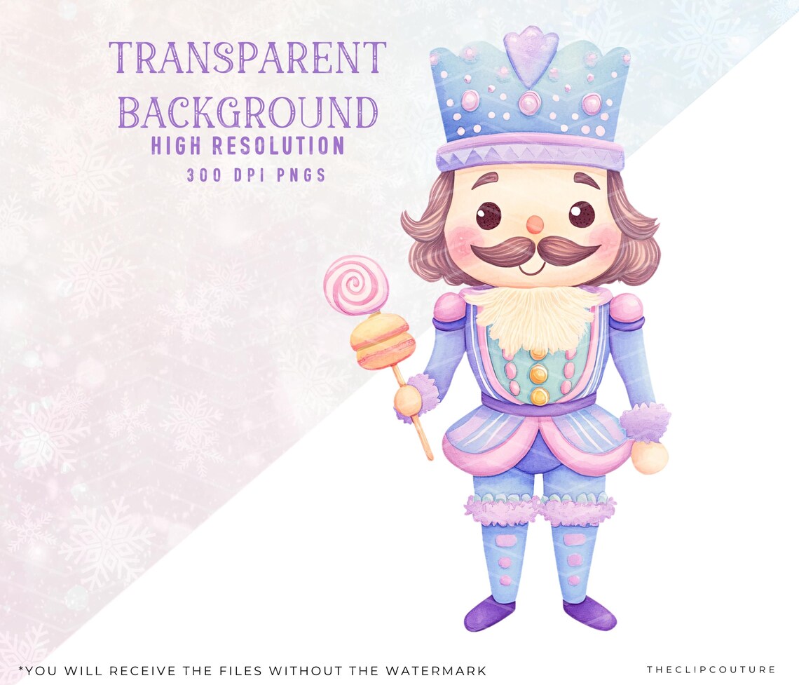 Nutcracker PNG, Christmas Clipart, Candyland Clipart, Pastel Nutcracker ...