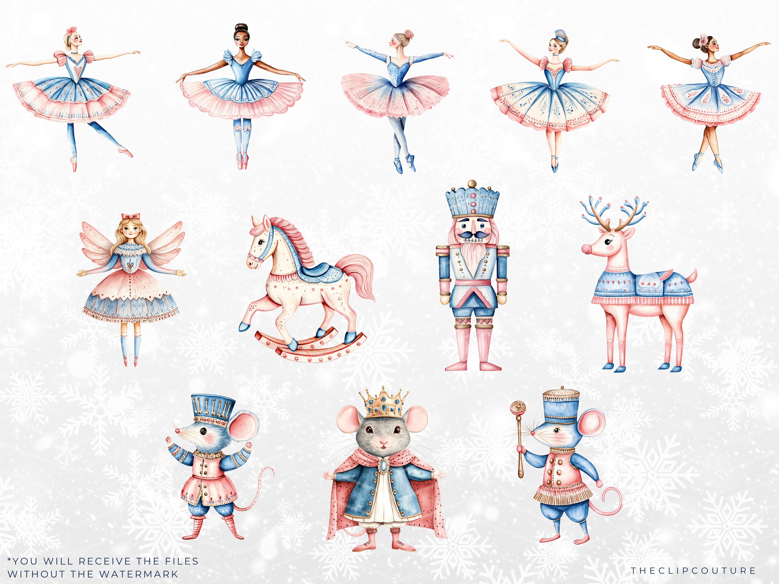 Nutcracker Christmas Clipart, Pink Christmas PNG, Ballerina PNG ...