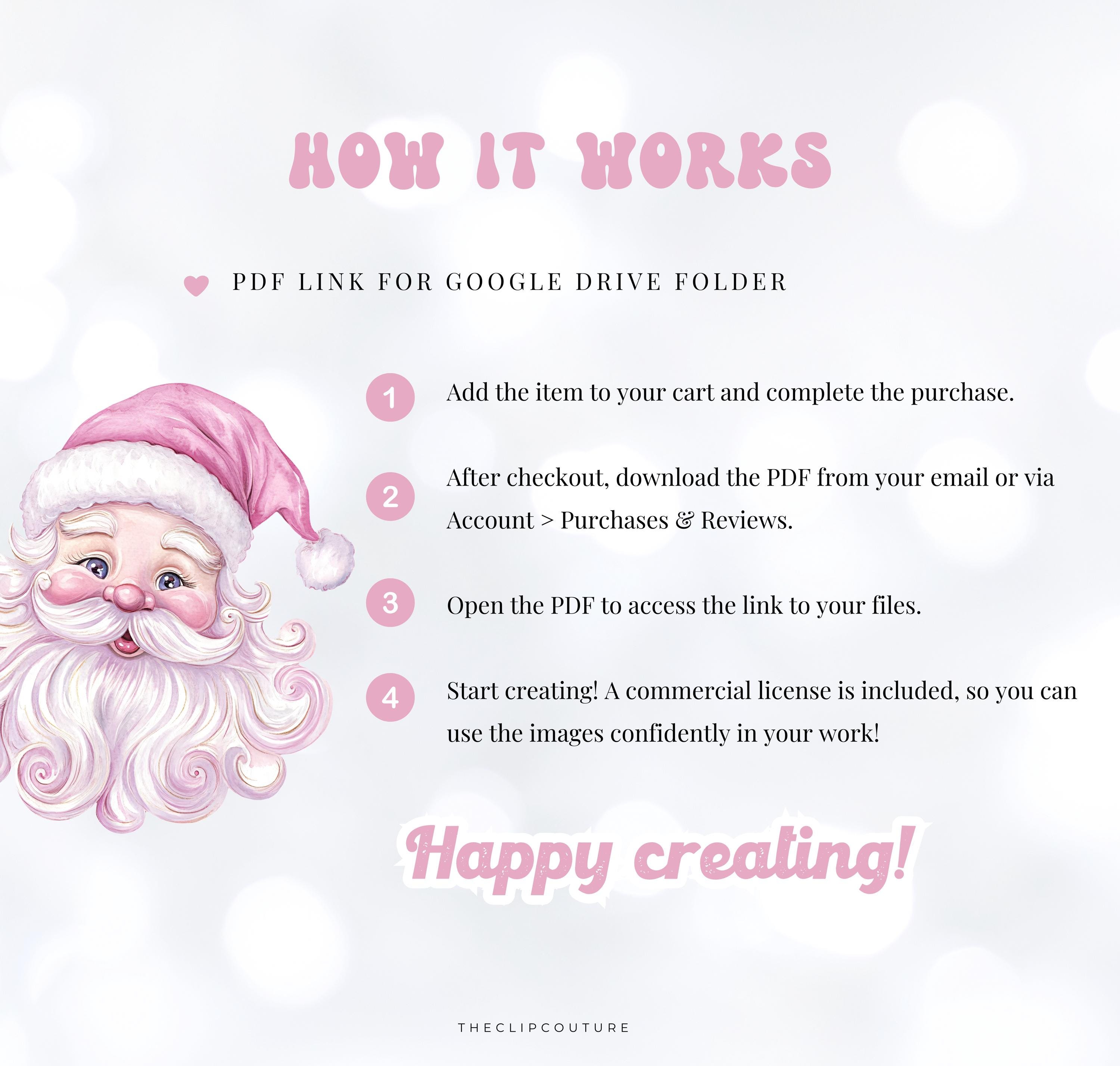 Pink Retro Christmas Clipart, Preppy Christmas Clipart, Vintage ...