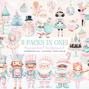 Pastel Christmas Clipart Bundle, Nutcracker PNG, Candyland Christmas ...