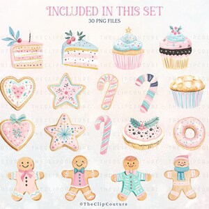 Pastel Christmas Clipart, Pink Christmas PNG, Sweets Clipart ...