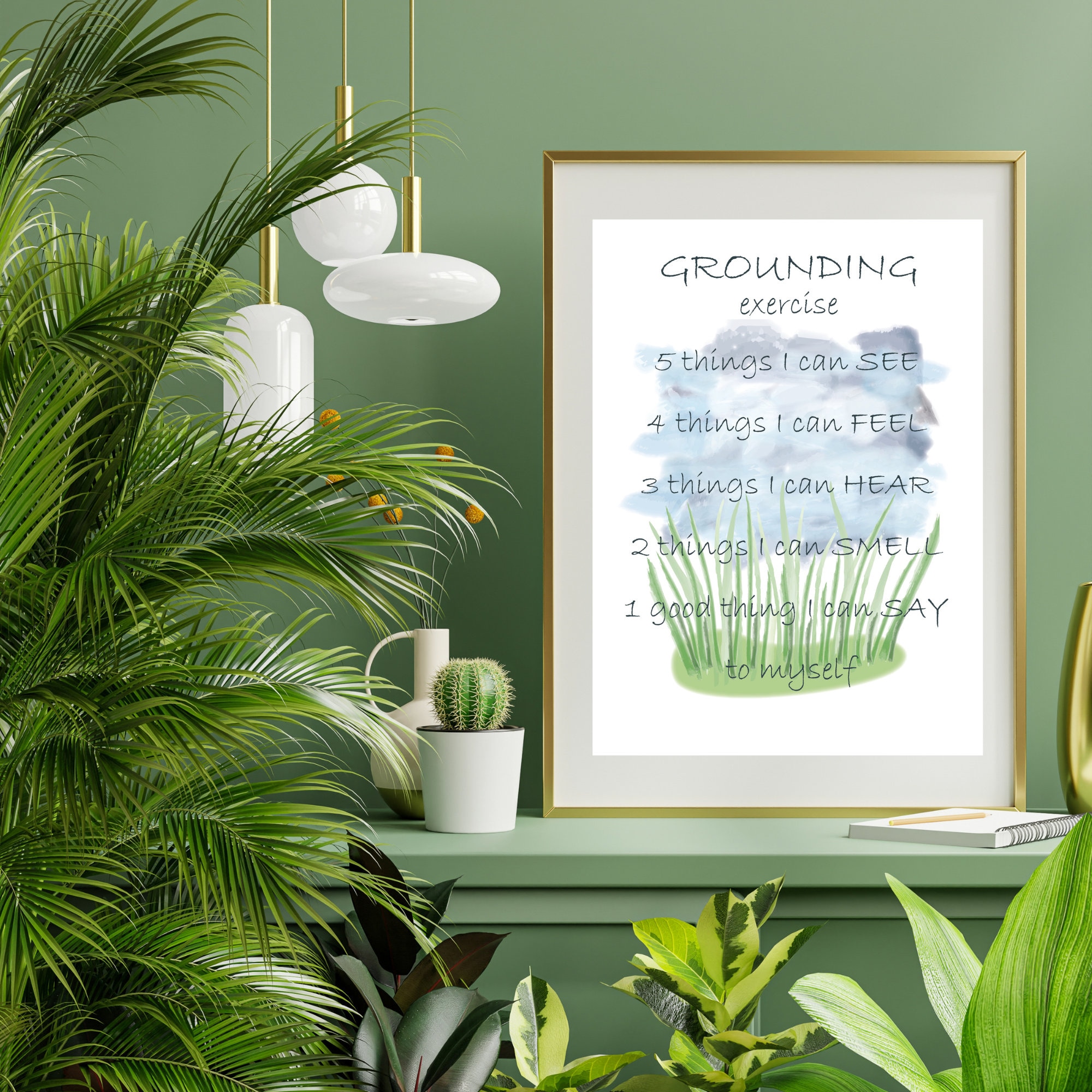 Grounding Exercise, Grounding Technique, Grounding Poster, Therapy, ACT ...