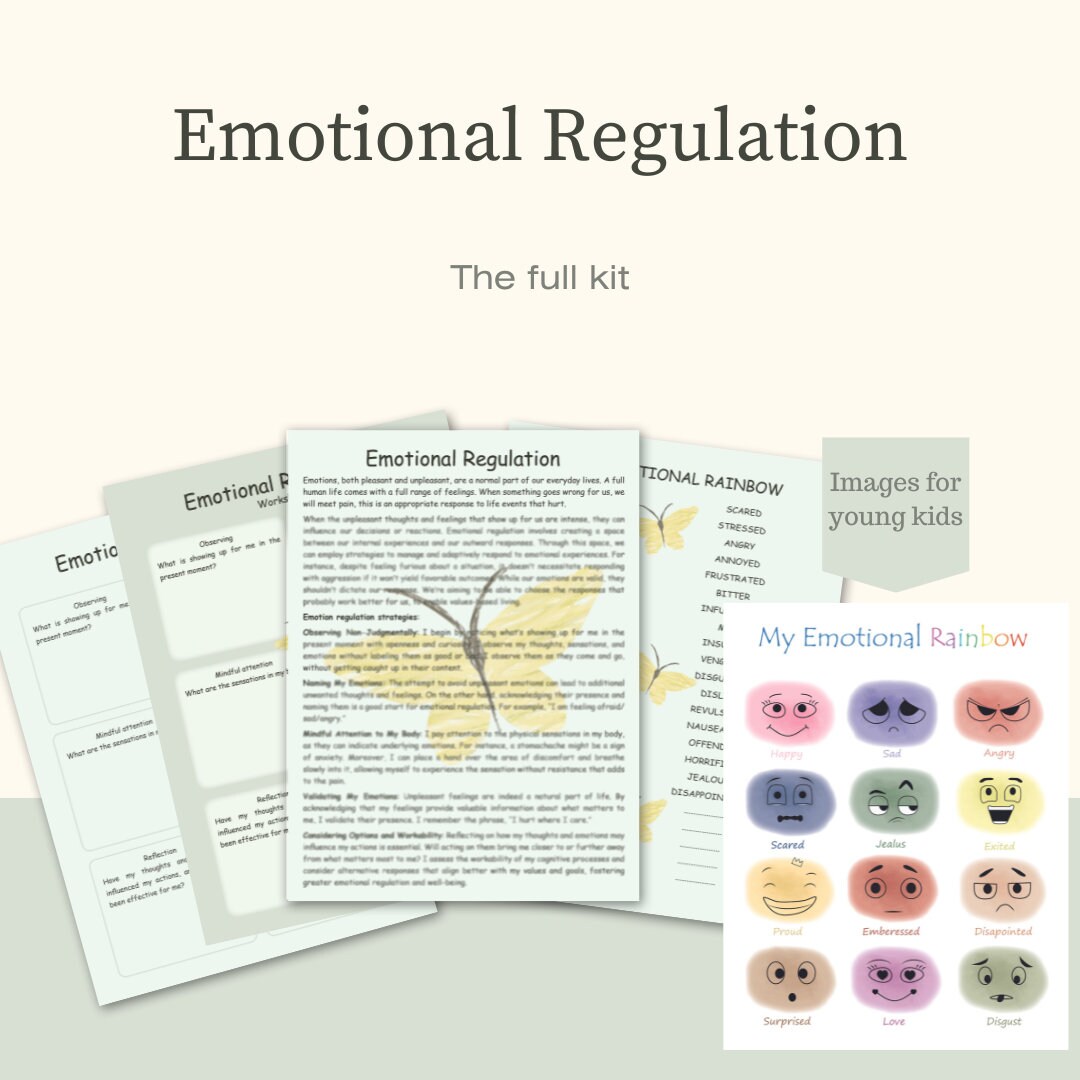 Emotional Regulation Worksheet Plus Emotions Poster, Digital Prints ...