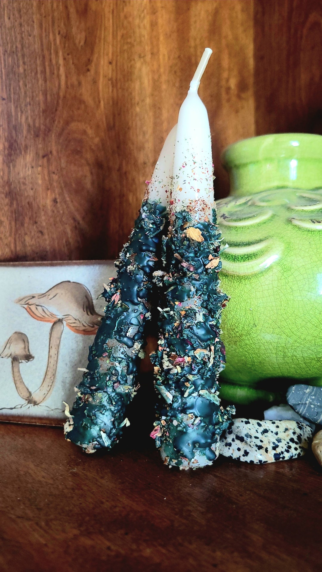 Candles Hand Dressed in Herbs Flowers Spices for Intention Spell Ritual ...