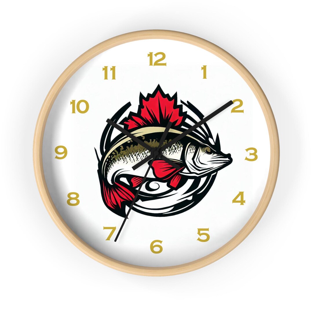 Bass Fishing Wall Clock, Fishing Theme Clock, Fishing Lovers Gift ...