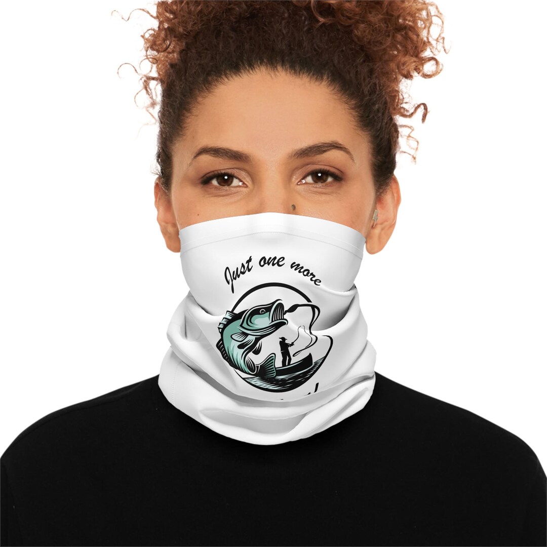 Neck Gaiter, 'one More Cast' Fishing Face Covering, Outdoors, Angler ...