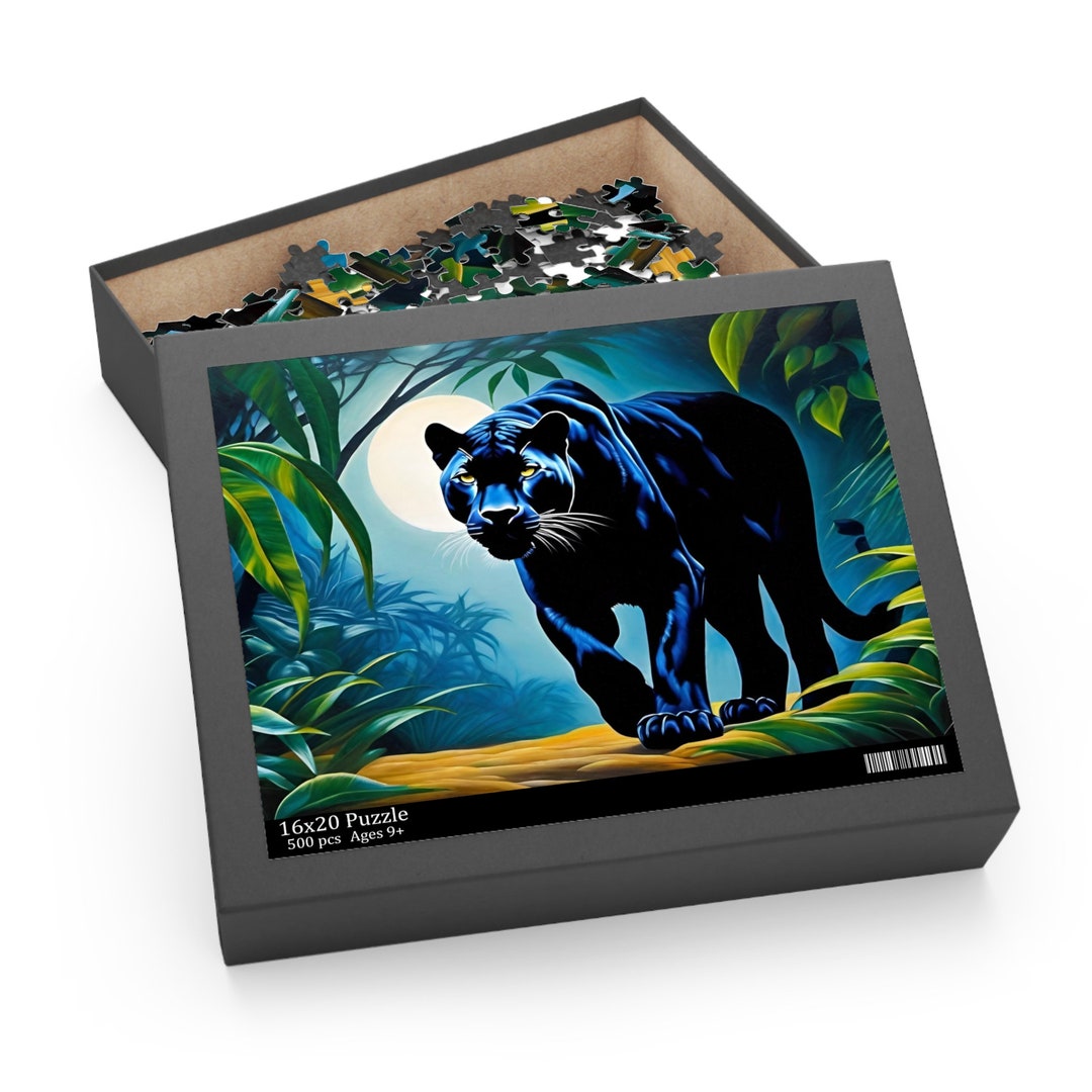 Panther Puzzle, Black Panther Puzzle, Panther Wall Art, Artwork of Big ...