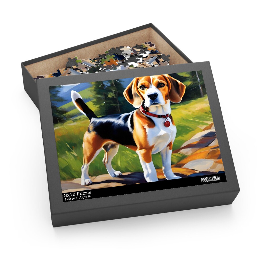 Beagle Puzzle, Beagle Jigsaw Puzzle, Dog Puzzle, Dog Canvas for Wall ...