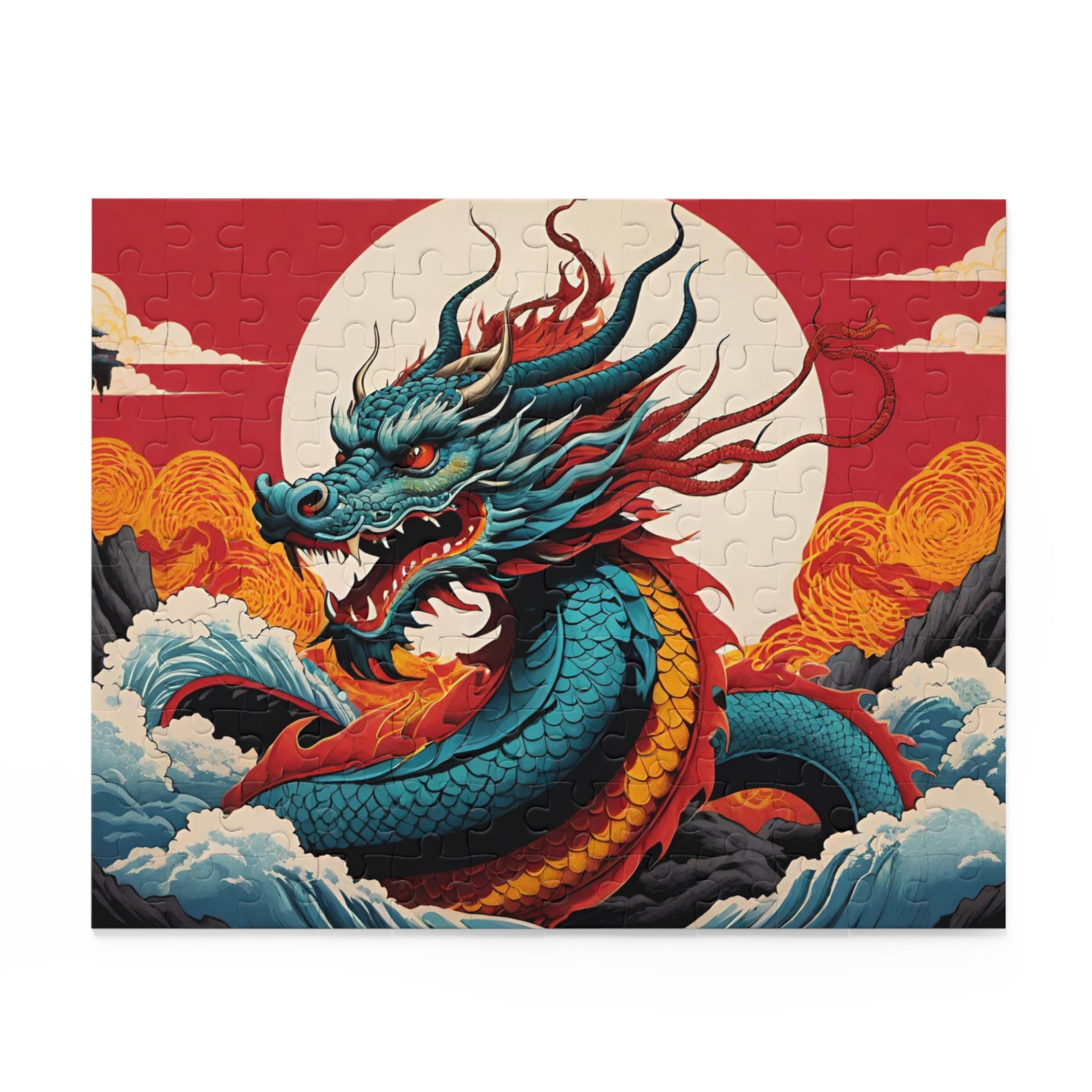 Chinese Dragon Puzzle, Year of the Dragon, Painting of Chinese Dragon ...