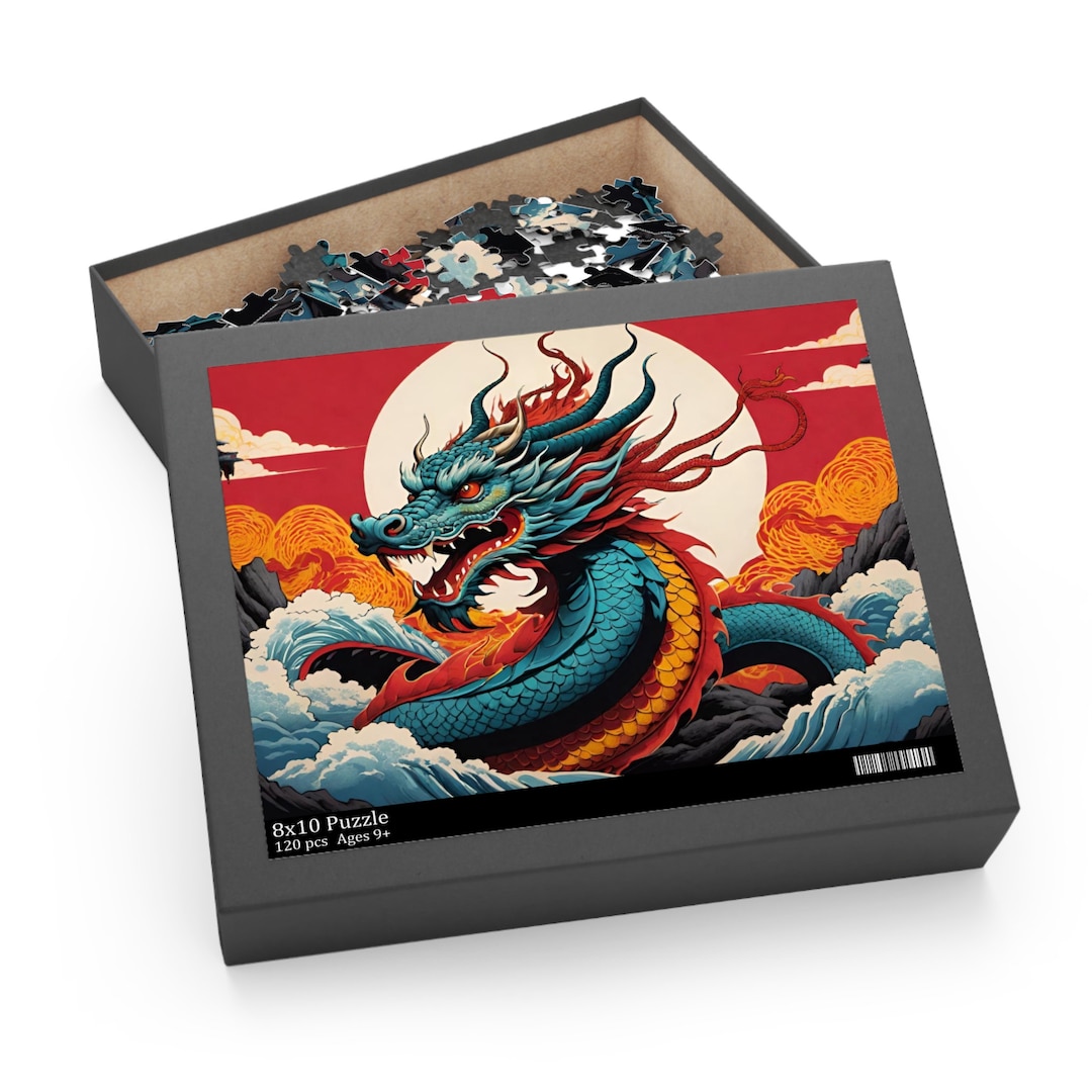 Chinese Dragon Puzzle, Year of the Dragon, Painting of Chinese Dragon ...