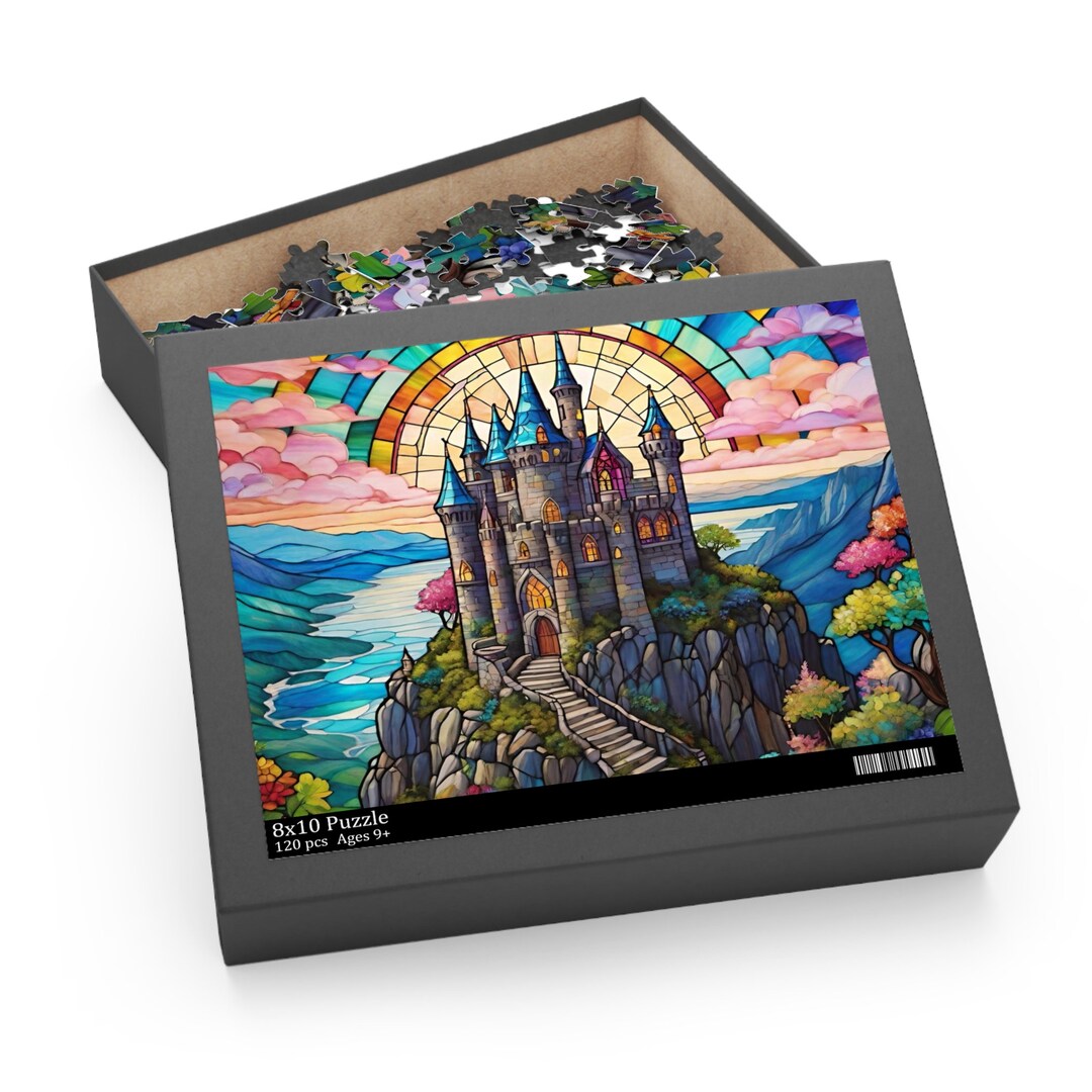 Fantastical Castle, Stained Glass Art, Puzzle Art, Adult Jigsaw Puzzle ...