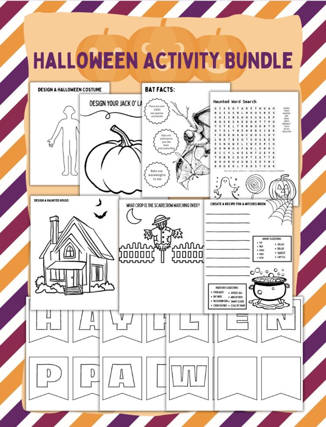 Halloween Printable Bundle - Etsy