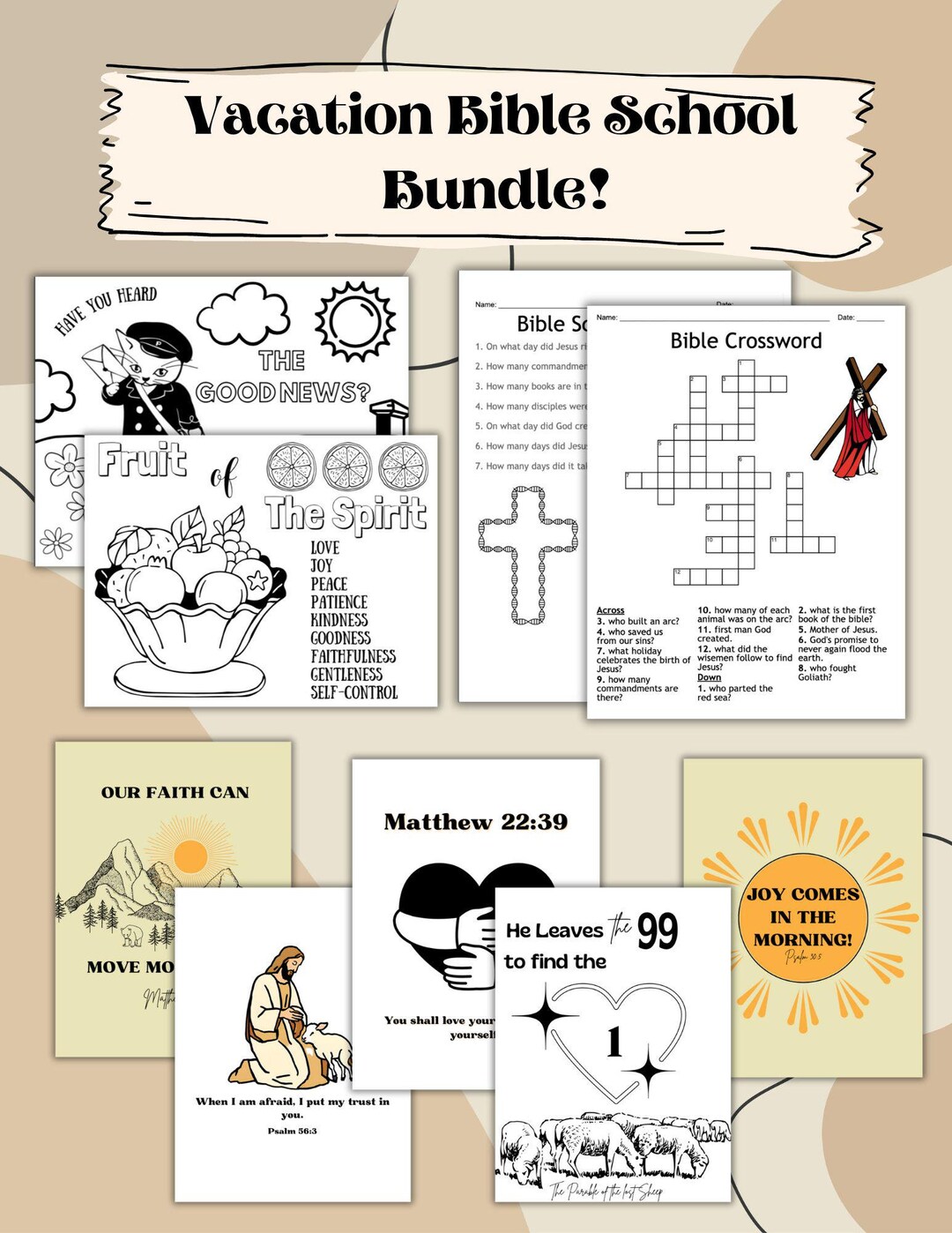 Vacation Bible School Activity Bundle - Etsy