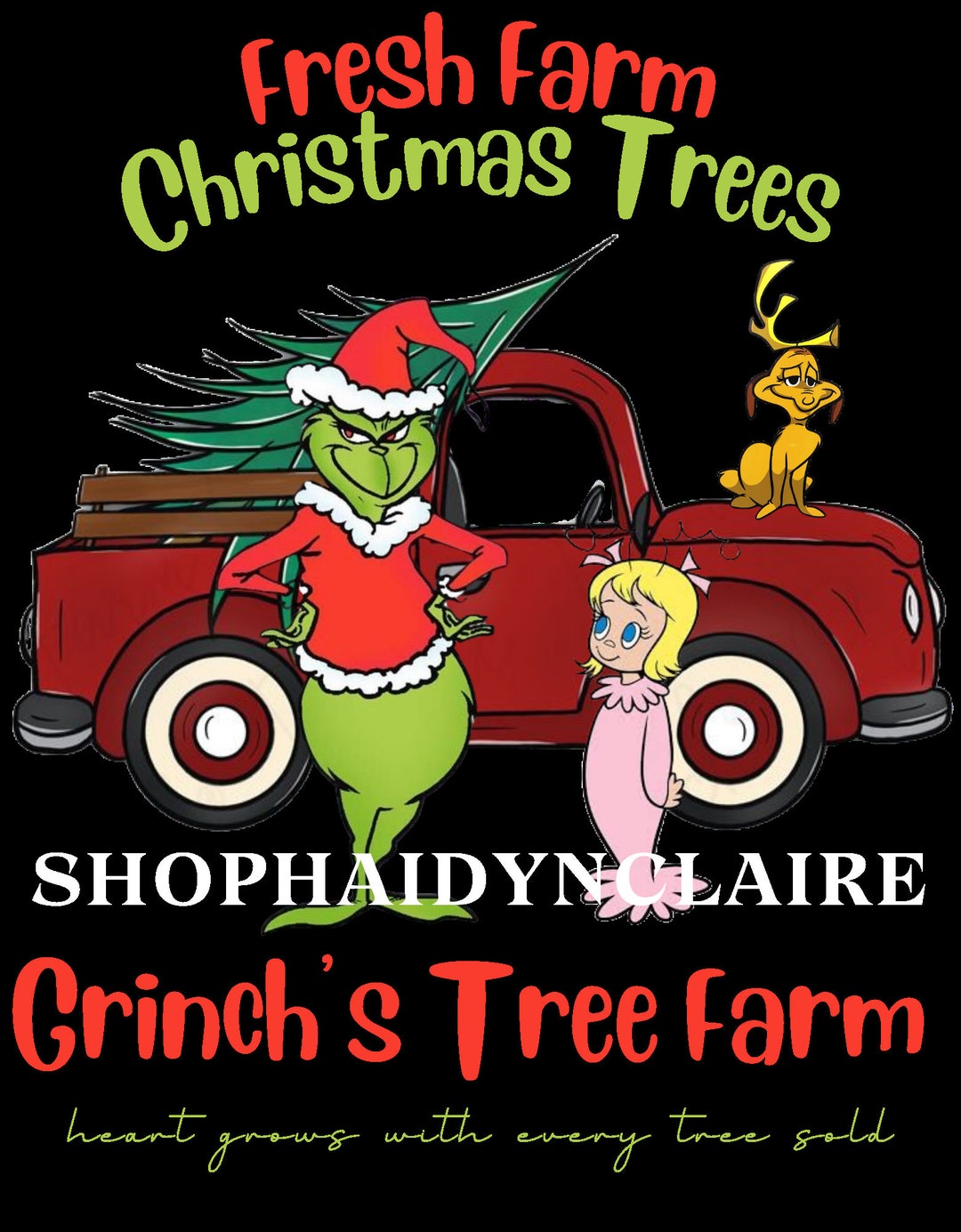 Grinch's Tree Farm, PNG, Digital Download, Screen Print, Digital File ...