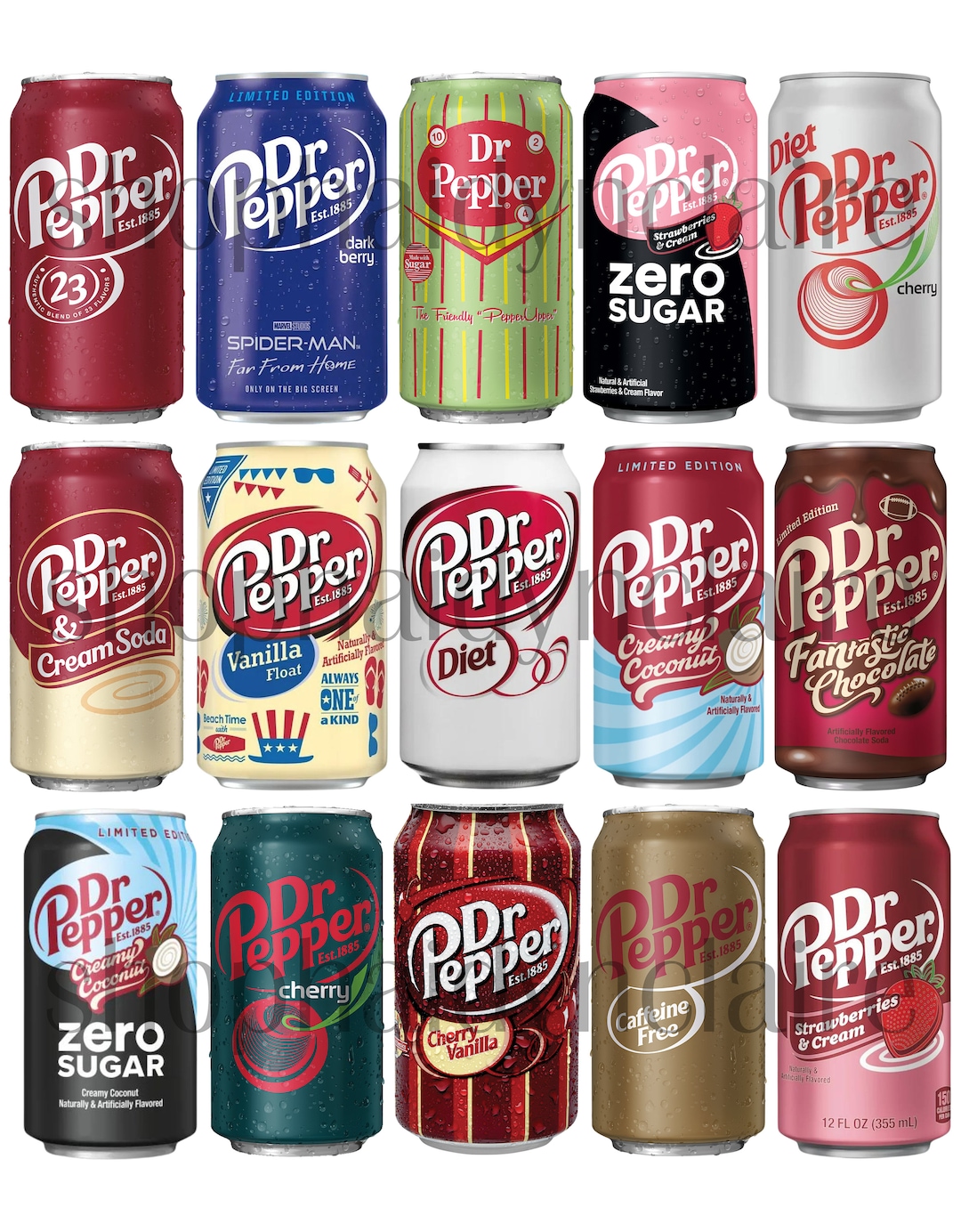 Png, Drpepper Cans, Drpepper Flavors, Screen Print, Digital File ...