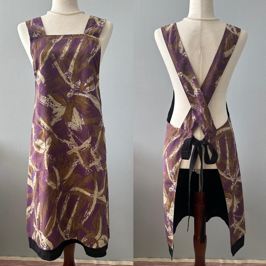 Vintage Floral Apron Style Dress - Etsy