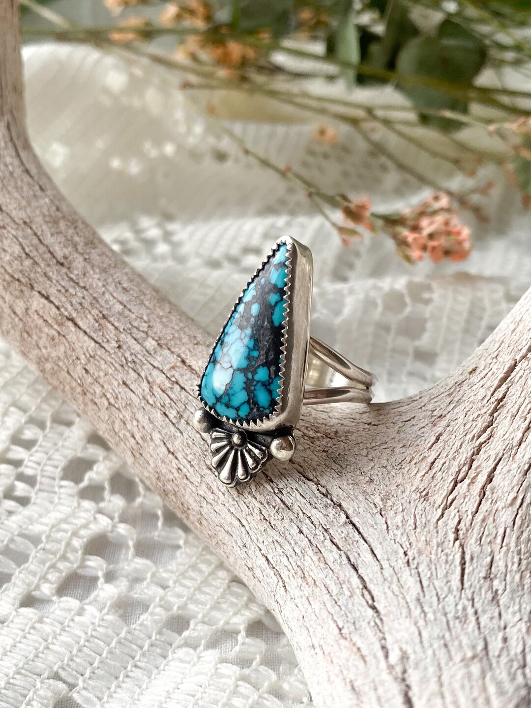 MOONRIVER SOLSTICE Ring-silver and Turquoise Ring, Sterling Silver Ring, Handmade Ring, Genuine ...