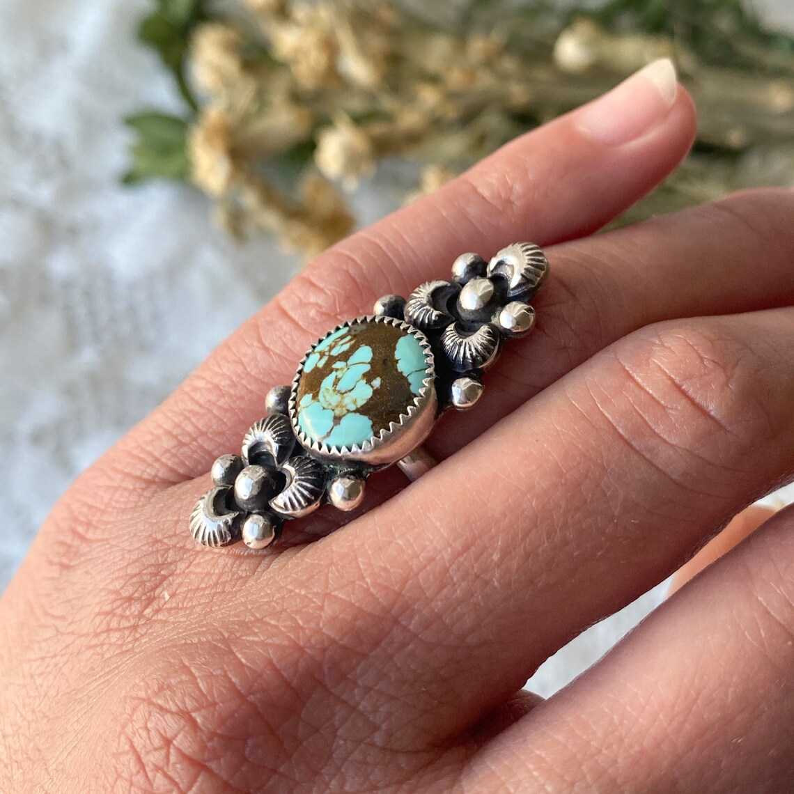 FROSTBLOOM RING Handmade Turquoise Ring, Sterling Silver Ring, Silver ...