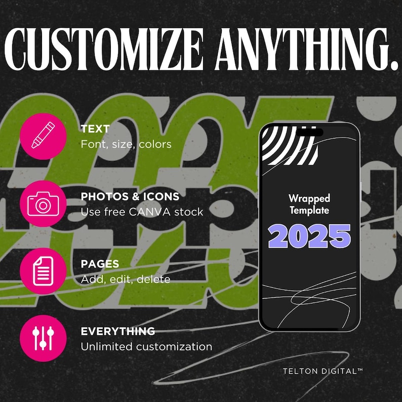 Spotify Wrapped 2025 Canva Templates | Social Media Music Recap ...