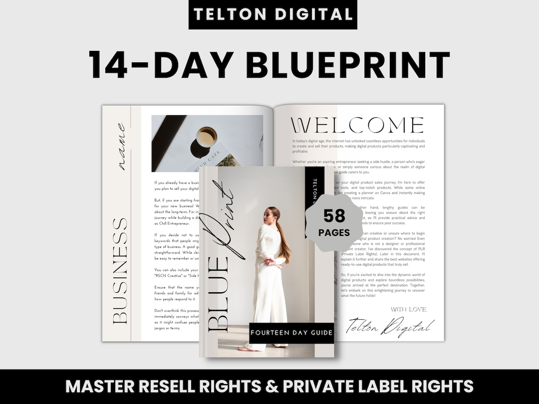 Digital Product Blueprint: 14-day Guide With Resell Rights - Etsy