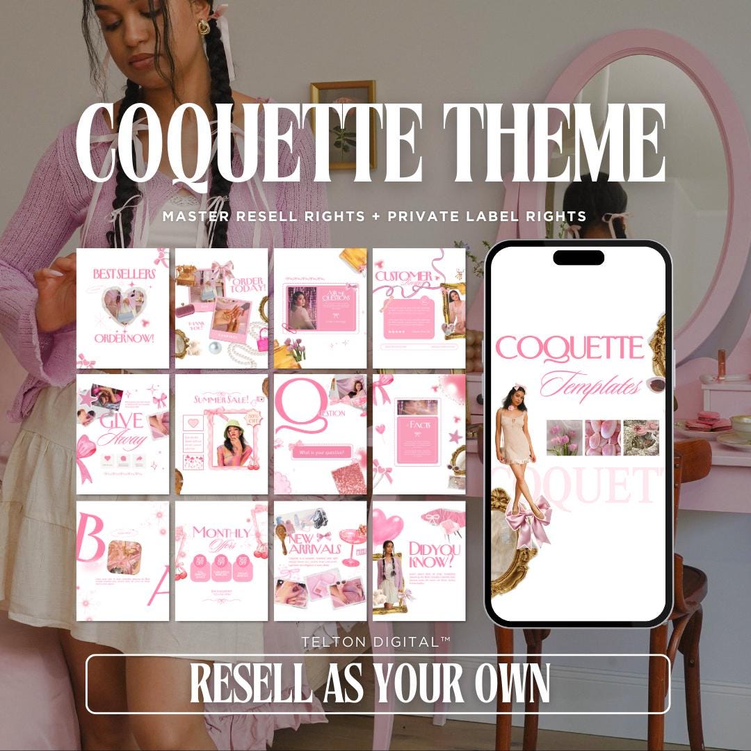 Coquette Social Media Templates | Canva Editable Instagram Posts ...
