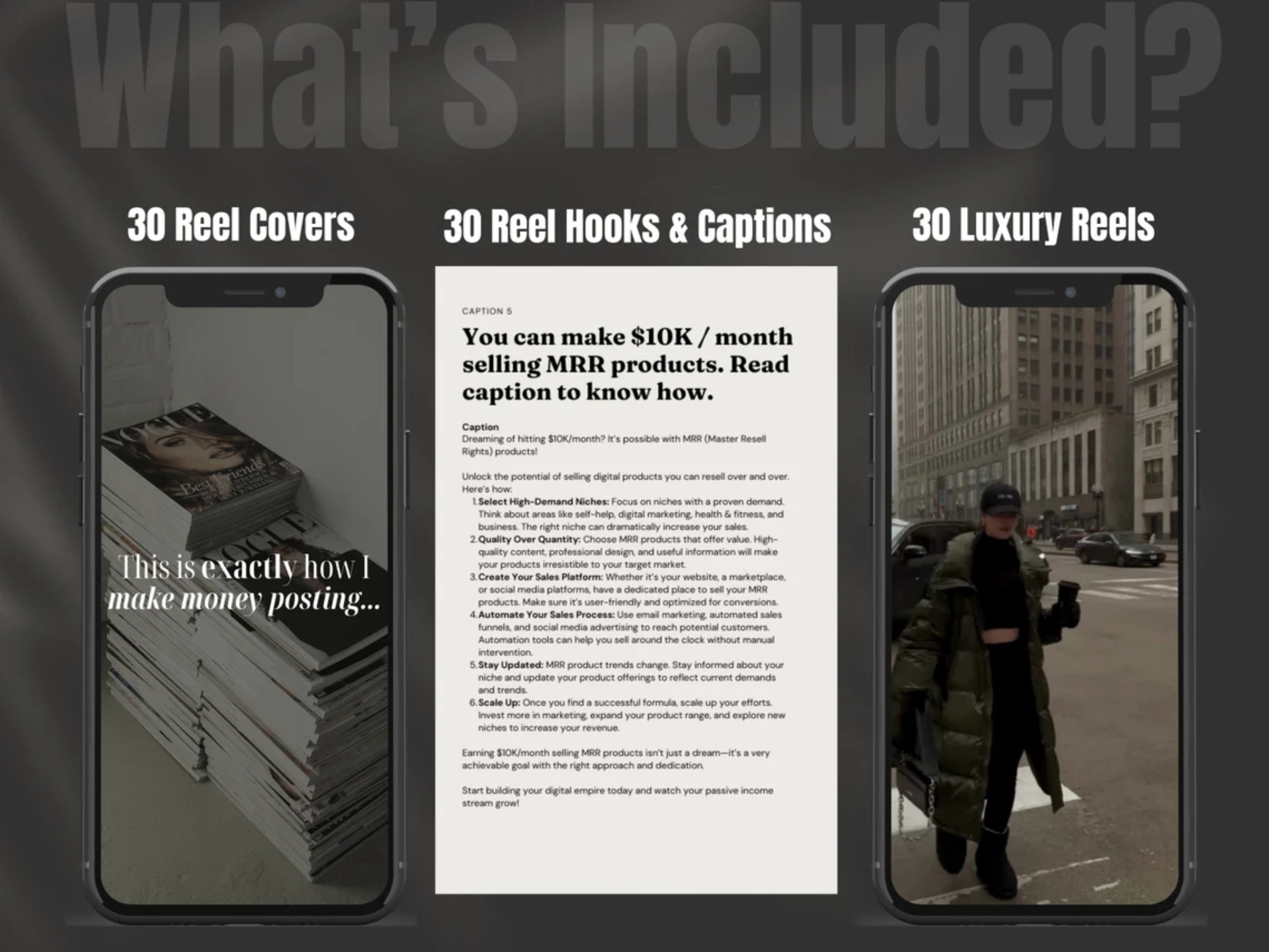 Vol 1. Instagram Reels, Hooks, Captions & Reel Covers (MRR) | DFY ...
