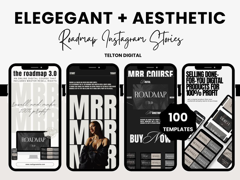 Roadmap Course 100 Instagram Story Roadmap 3.0 Done-for-you Canva IG ...