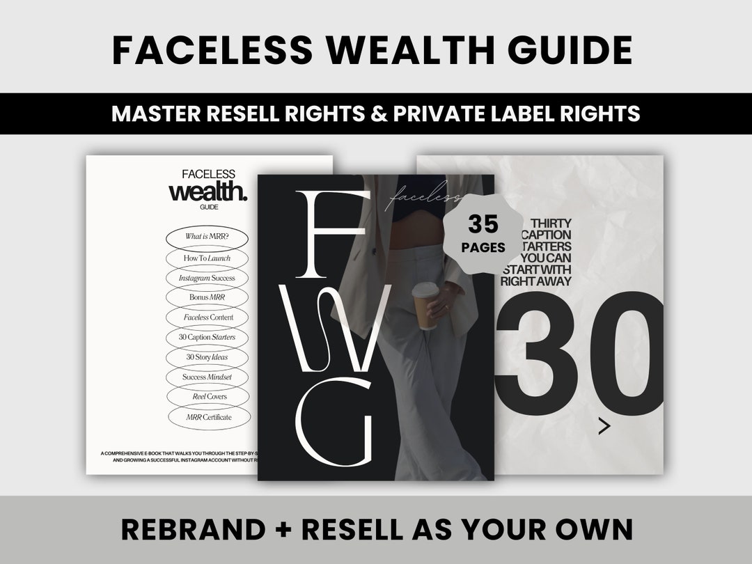 Faceless Wealth Guide With MRR + PLR | DFY Faceless Digital Marketing Guide | Branding Instagram ...