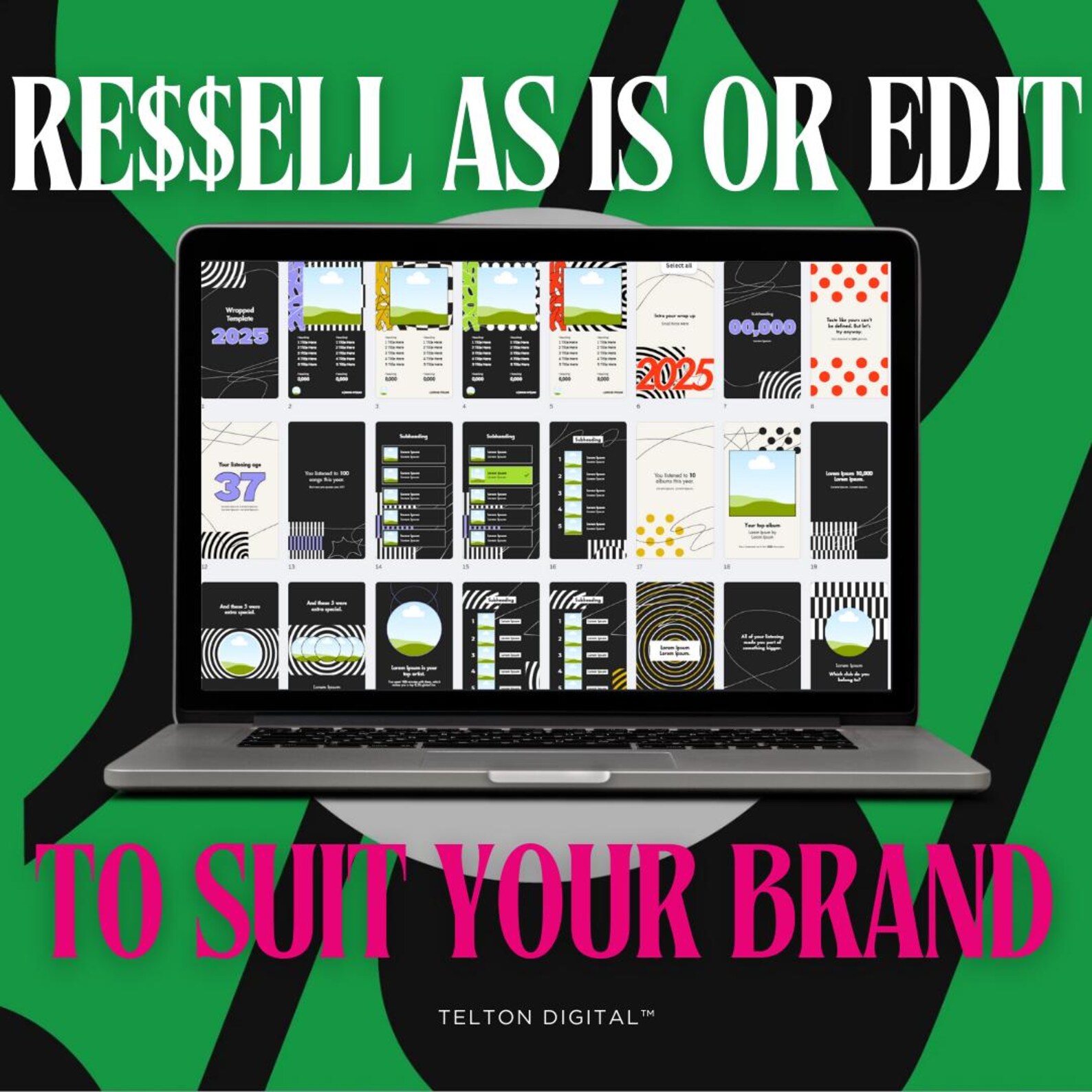 2025 Spotify Wrapped Canva Template for Creators | Editable Social ...