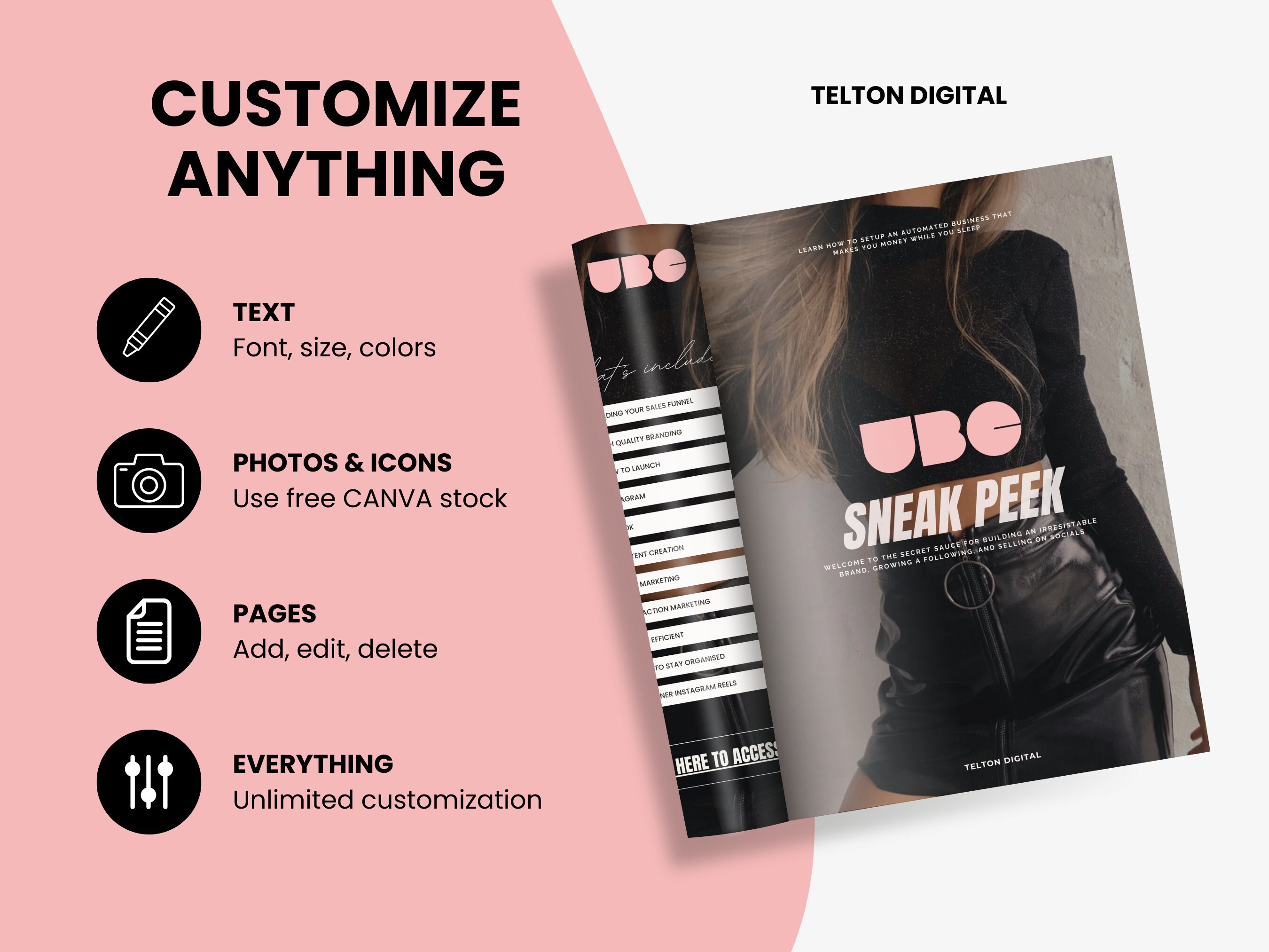 UBC Sneak Peek Lead Magnet Pink Edition Done-for-you Ultimate Branding Course Ebook Master ...