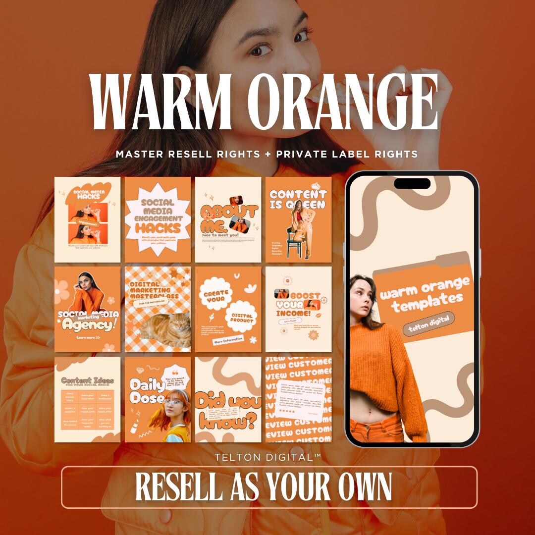 Warm Orange Digital Marketing Templates | Instagram Posts & Stories ...